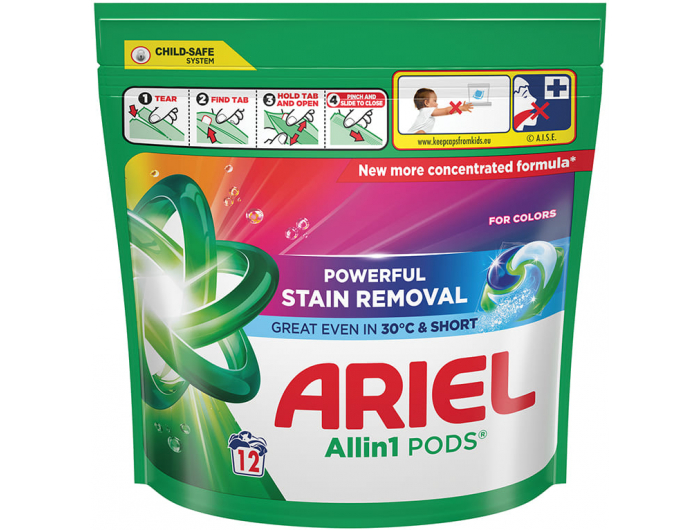 Ariel capsules All in 1 detergent Color 12 tablets | Tommy