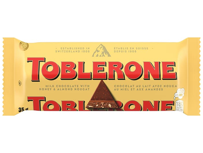 Toblerone Chunk milk chocolate with almond nougat and honey 35 g | Tommy