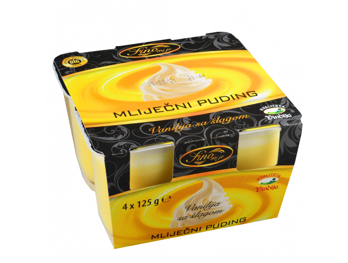 Vindija milk pudding vanilla with whipped cream 1 pack 4x125 g - Tommy ...
