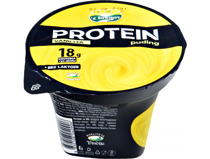 Vindija 'z bregov Protein pudding vanilla 180 g - Tommy - Dućan na dlanu!