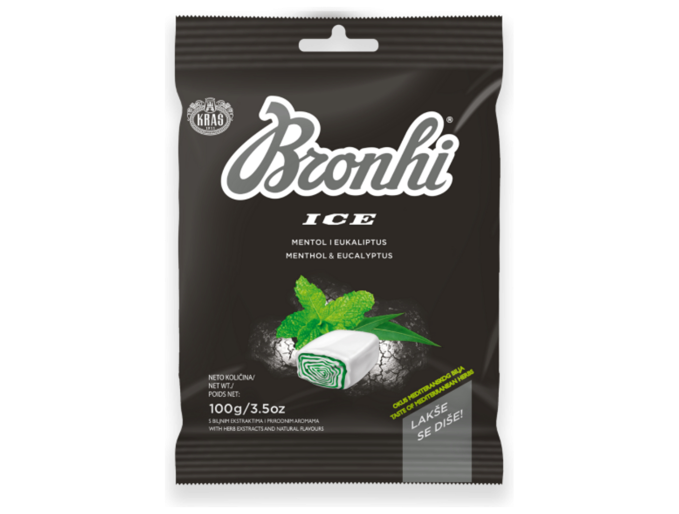 Kraš Bronhi Ice Bomboni Mentol i eukaliptus 100 g - Tommy - Dućan na dlanu!